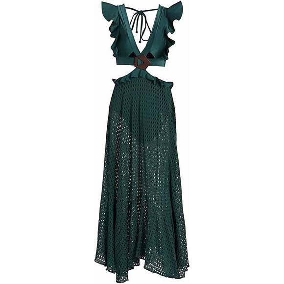 PatBO | Dresses | New Patbo Belted Netted Beach Dress In Palace Green ...